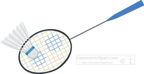 single badminton racquet with shuttlecock clipart - Classroom Clip Art