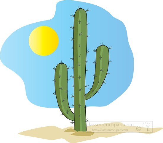 Cactus Clipart - single green cactus 05a