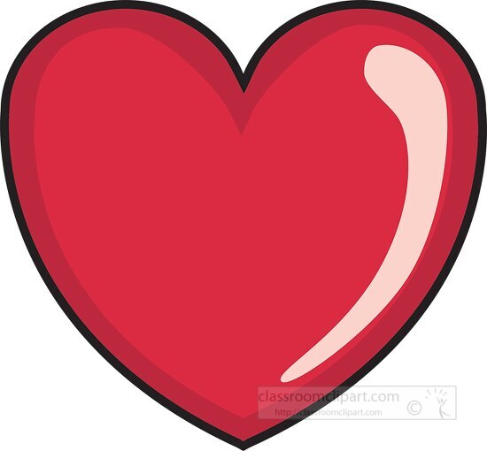Valentines Day Clipart-single red heart clipart