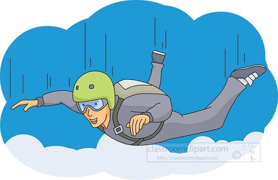 skydiving in the clouds clipart - Classroom Clip Art