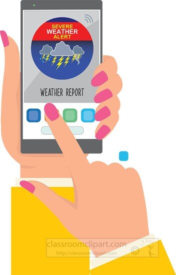 smartphone in weather report clipart - Classroom Clip Art