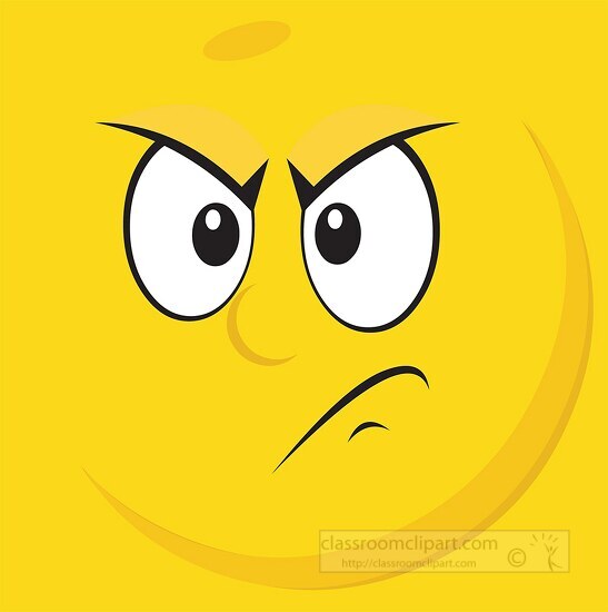 smiley face character angry expression square clipart - Classroom Clip Art