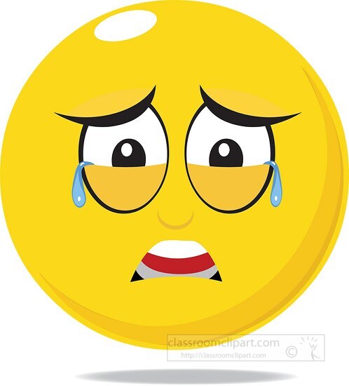 smiley face character crying expression clipart - Classroom Clip Art