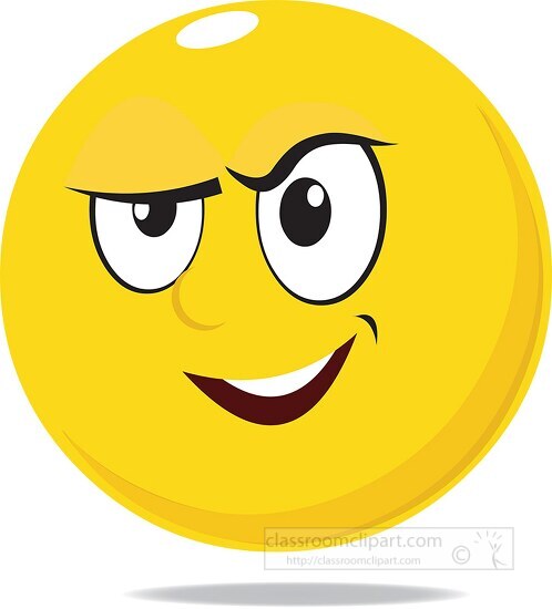 smiley face character cunning expression clipart - Classroom Clip Art