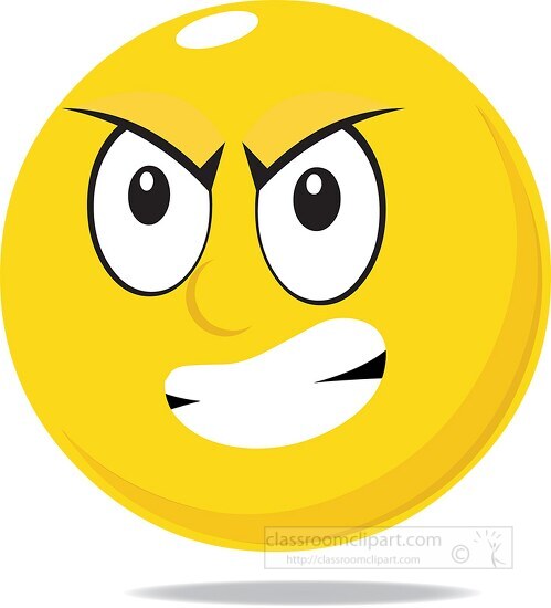 smiley face character furious expression clipart - Classroom Clip Art