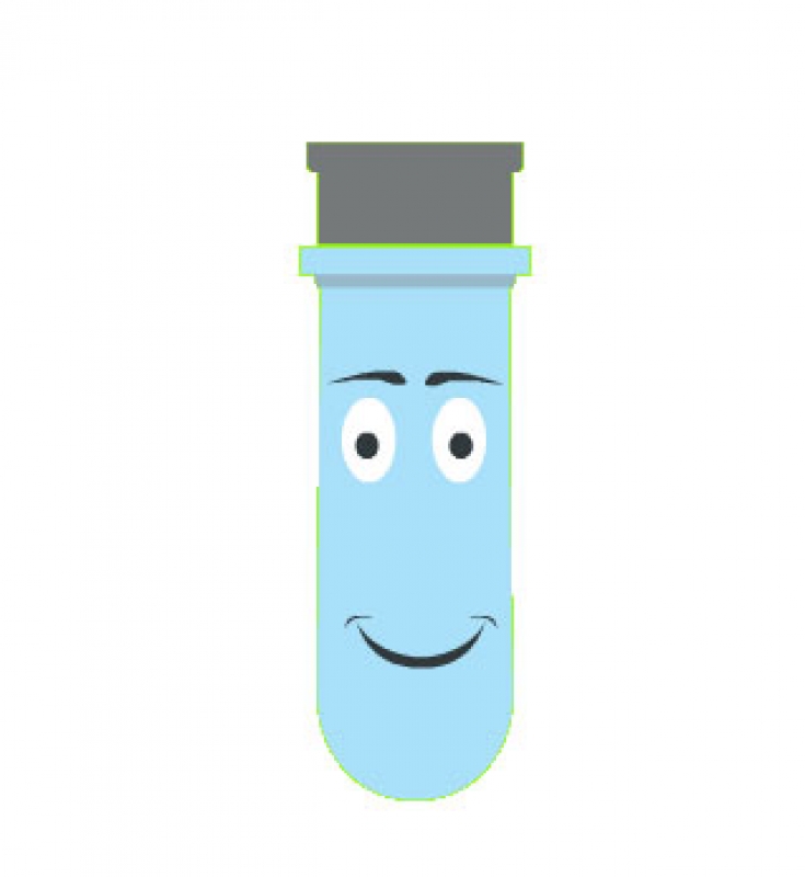 Free smiling cartoon animated test tube - Classroom Clipart
