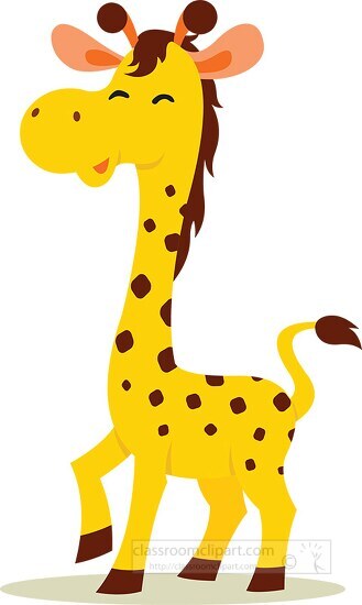 smiling giraffe cartoon style clipart - Classroom Clip Art