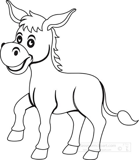 smiling happy donkey clipart - Classroom Clip Art