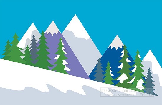 snow covered mountains clipart - Classroom Clip Art