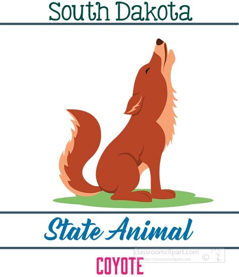 Free south dakota state animal coyote clipart image - Classroom Clipart