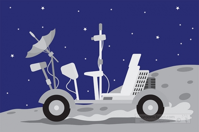 space rover exploring moon surface educational clip art graphic ...