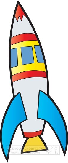 Space Ship with Rocket clipart - Classroom Clip Art