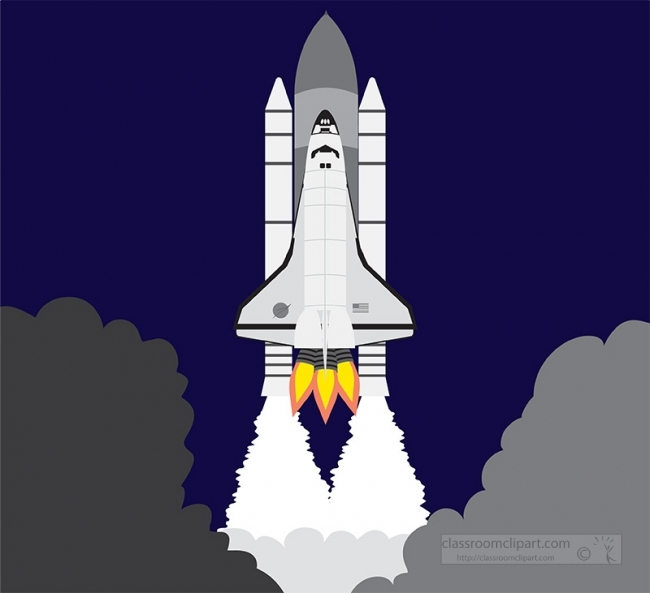 space shuttle taking off surrounded with clouds of smoke gray co ...