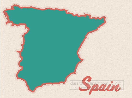 spain country map clipart - Classroom Clip Art