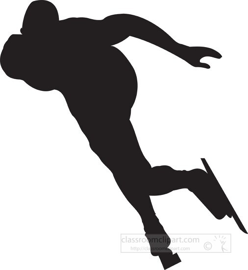 speed skater silhouette cutout - Classroom Clip Art