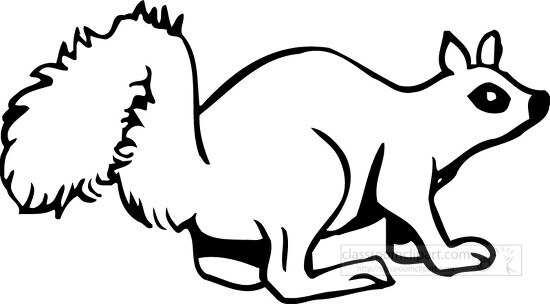 squirrel outline 0243 - Classroom Clip Art