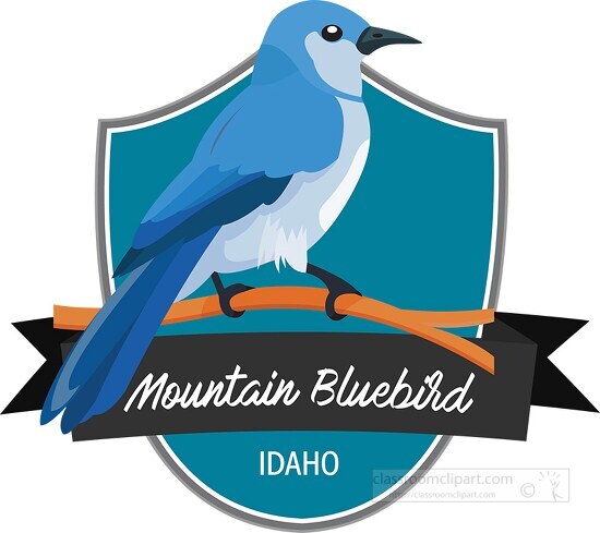 state bird of idaho mountain bluebird clipart - Classroom Clipart