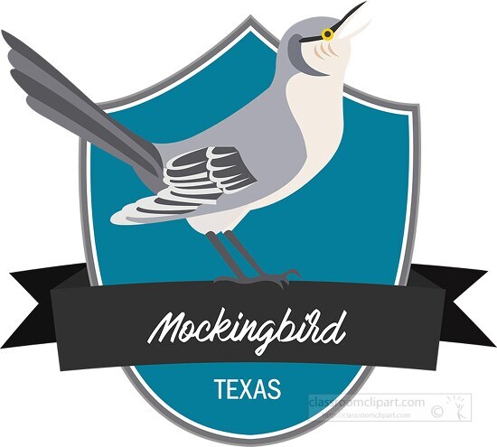 Free state bird of texas mockingbird clipart - Classroom Clipart