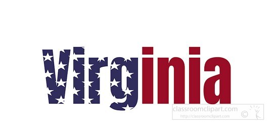 state of Virginia vector lettering - Classroom Clip Art