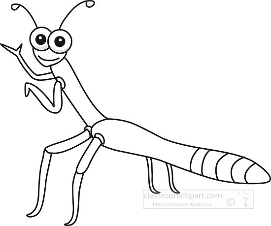 Free Stick Insect Cartoon Outline - Classroom Clipart