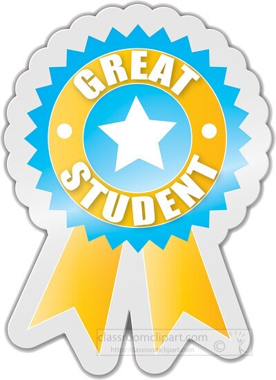 Sticker Great Student Award - Classroom Clip Art