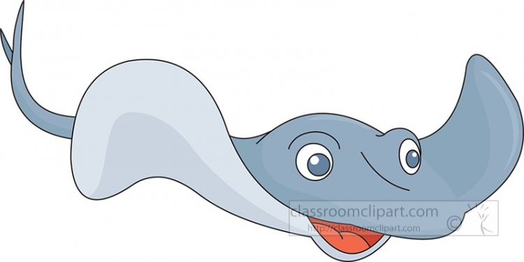 stingray cartoon style clipart - Classroom Clipart