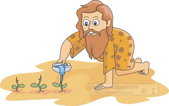 stoneage man representing the beginning of agriculture - Classroom Clipart