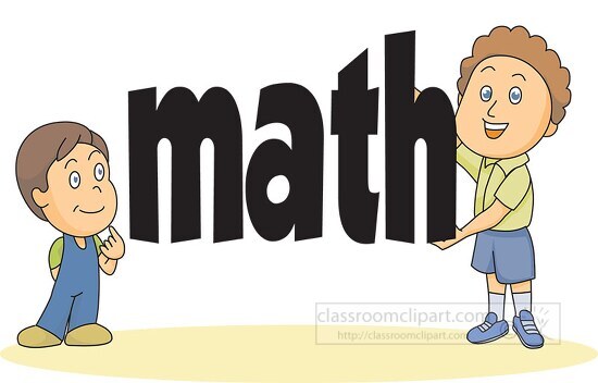 student holding math sign 2 - Classroom Clip Art