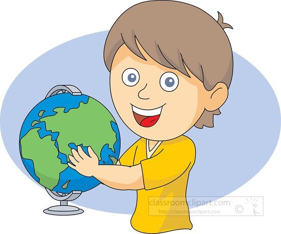 Free Student learning with Globe Clipart - Classroom Clipart
