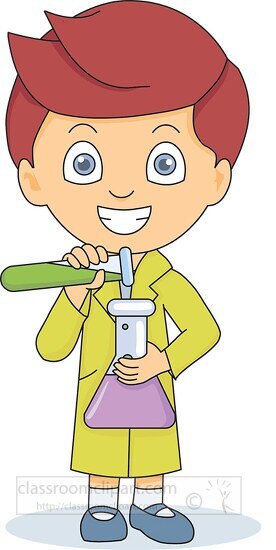 student pouring liquid from test tube into beaker clipart - Classroom ...