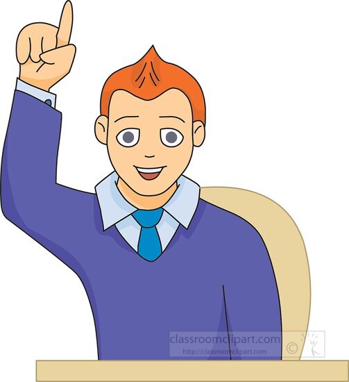 student-raising-hand-to-ask-question.eps - Classroom Clipart