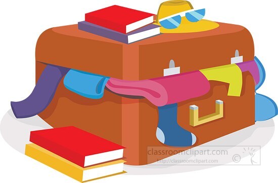 suitcase packed for travel clipart - Classroom Clip Art