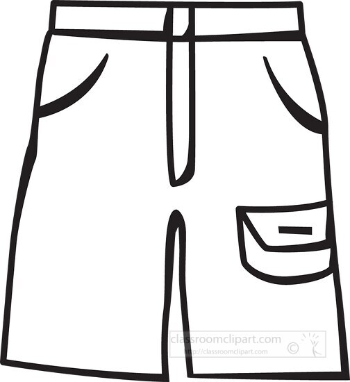 summer shorts black outline clipart - Classroom Clip Art