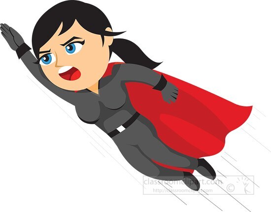 supergirl flying up clipart - Classroom Clip Art