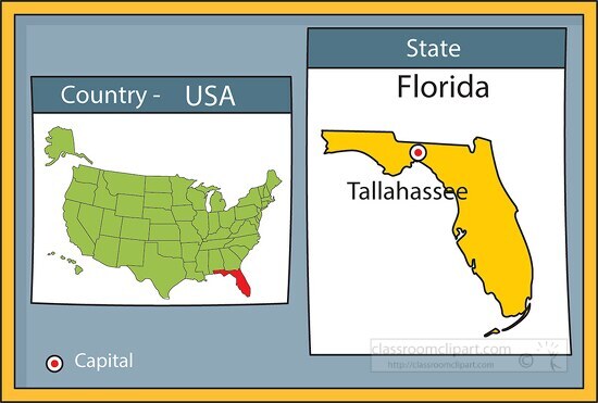 tallahassee florida state us map with capital - Classroom Clip Art