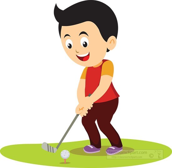 Golf Clipart-tee off playing golf cartoon style clipart