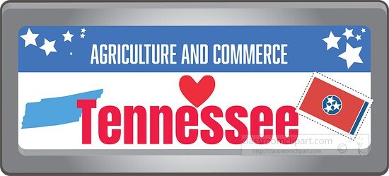 tennessee state license plate with motto clipart - Classroom Clip Art