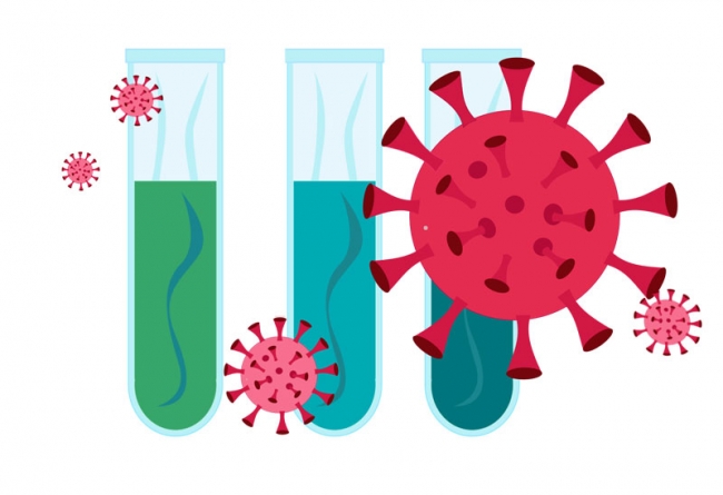 test tubes with viruses animated clipart - Classroom Clip Art