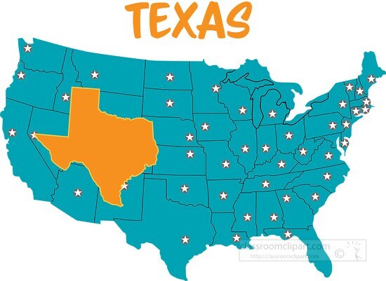 texas map united states clipart - Classroom Clip Art