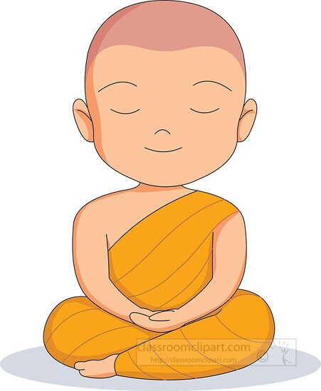 Thai Buddhist Monk Thailand Asia Clipart - Classroom Clip Art