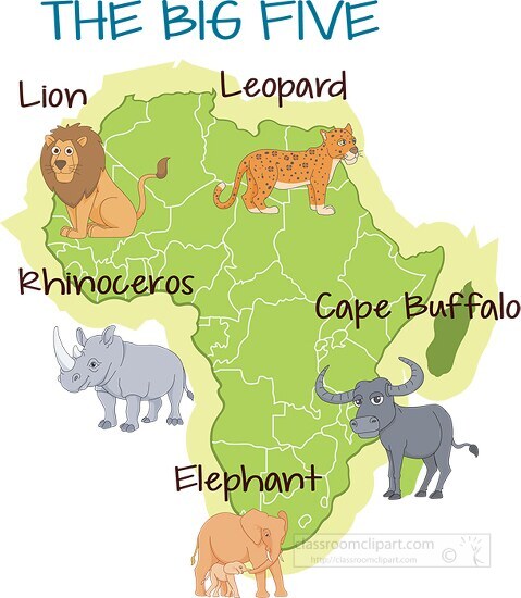 the big five animals africa clipart image - Classroom Clip Art