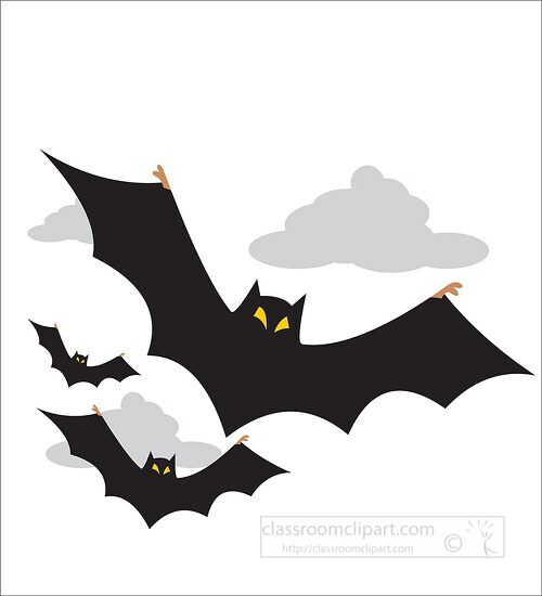 Free bat flying against moon clipart - Classroom Clipart