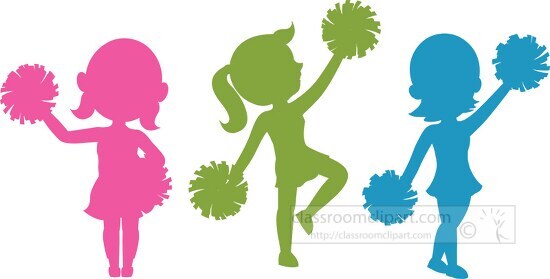 student cheerleader in green dress clipart - Classroom Clip Art