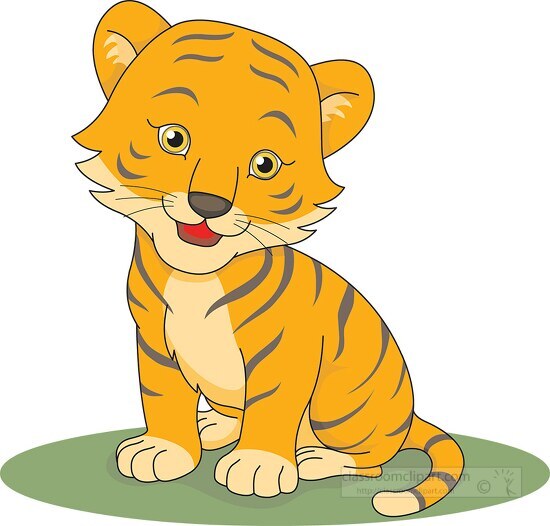 tiger cub vector clipart - Classroom Clip Art