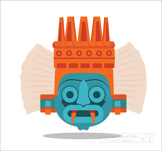 tlaloc god of rain and fertility on ceramic vessel aztec clipart ...