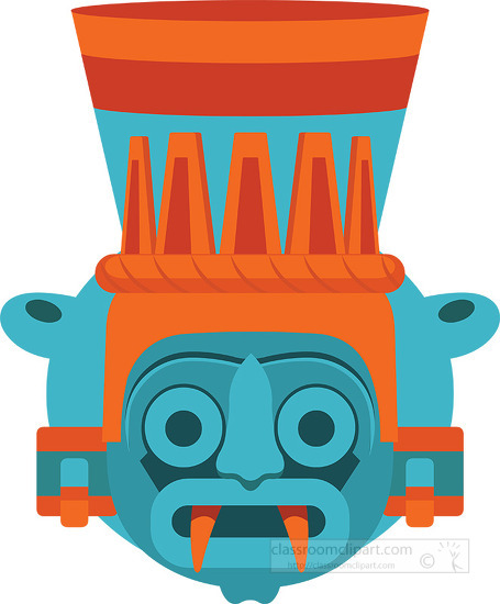 tlaloc god of rain and fertility on ceramic vessel aztec clipart ...
