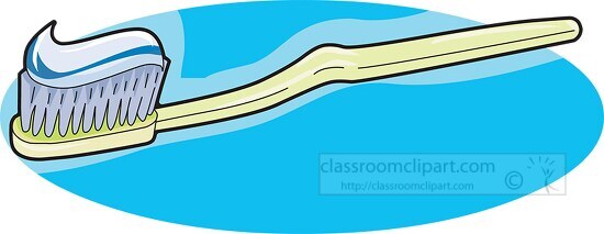 Toothbrush with toothpaste Clipart - Classroom Clip Art