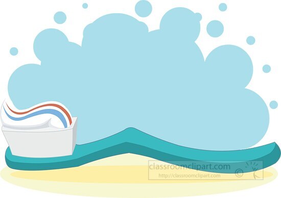 toothpaste on tooth brush clipart - Classroom Clip Art