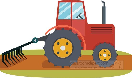 Tractor sowing crops - Classroom Clip Art