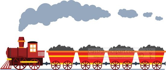 train loaded with coal - Classroom Clip Art